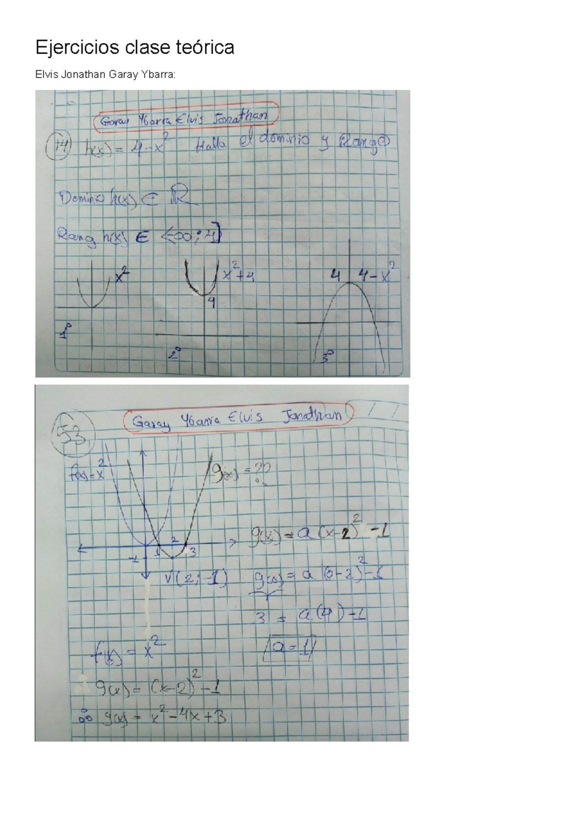 Tarea cintegral 1 teorico - Calculo Integral - Ejercicios clase teórica ...