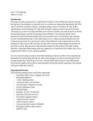 BIOE 3102 lab 1 will - Lab - Biomaterials Lab 1: Microscopy and Cell ...