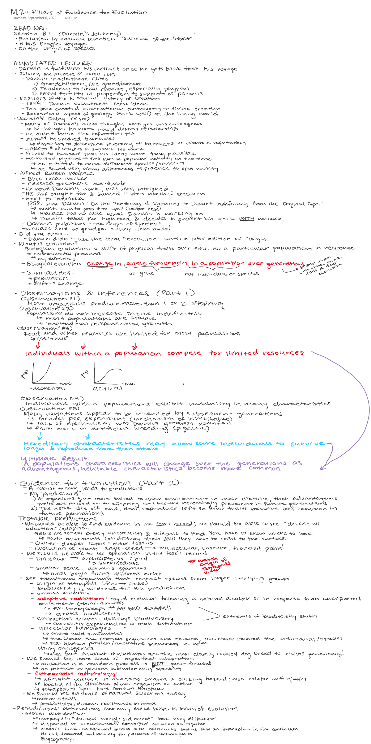 M2: Pillars of Evidence for Evolution - BIOL 214 - Tuesday, September 6 ...