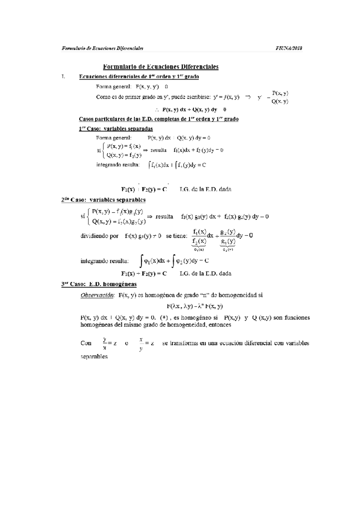 Formulas de calculo 1 - Calculo - Studocu
