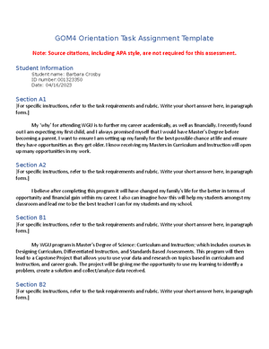 Orientation Task Template GOM4( Done) - GOM4 Orientation Task Assignment Template Note: Source ...