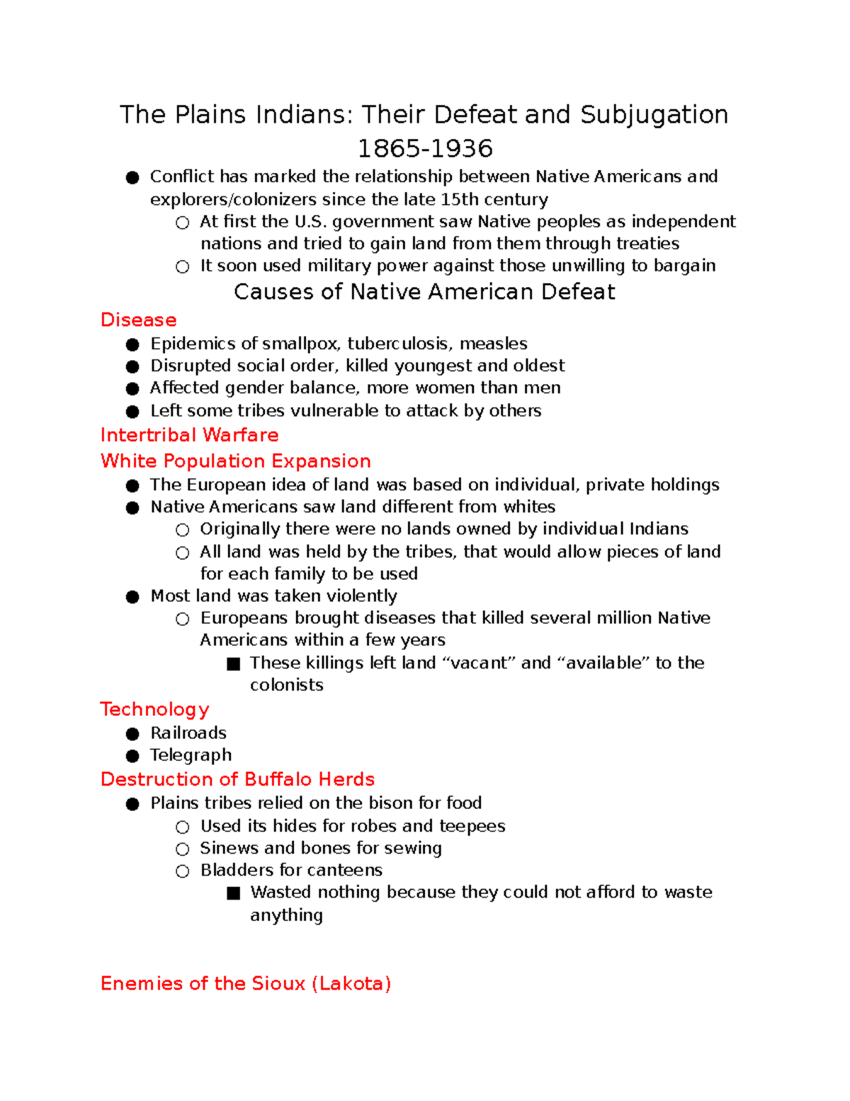 The Plains Indians - government saw Native peoples as independent ...