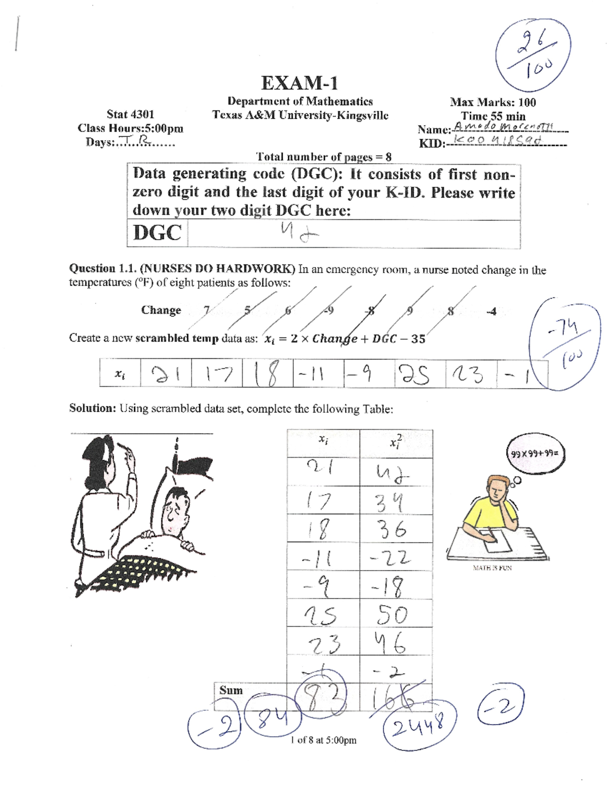 Exam 1 - STAT 4301 - Studocu