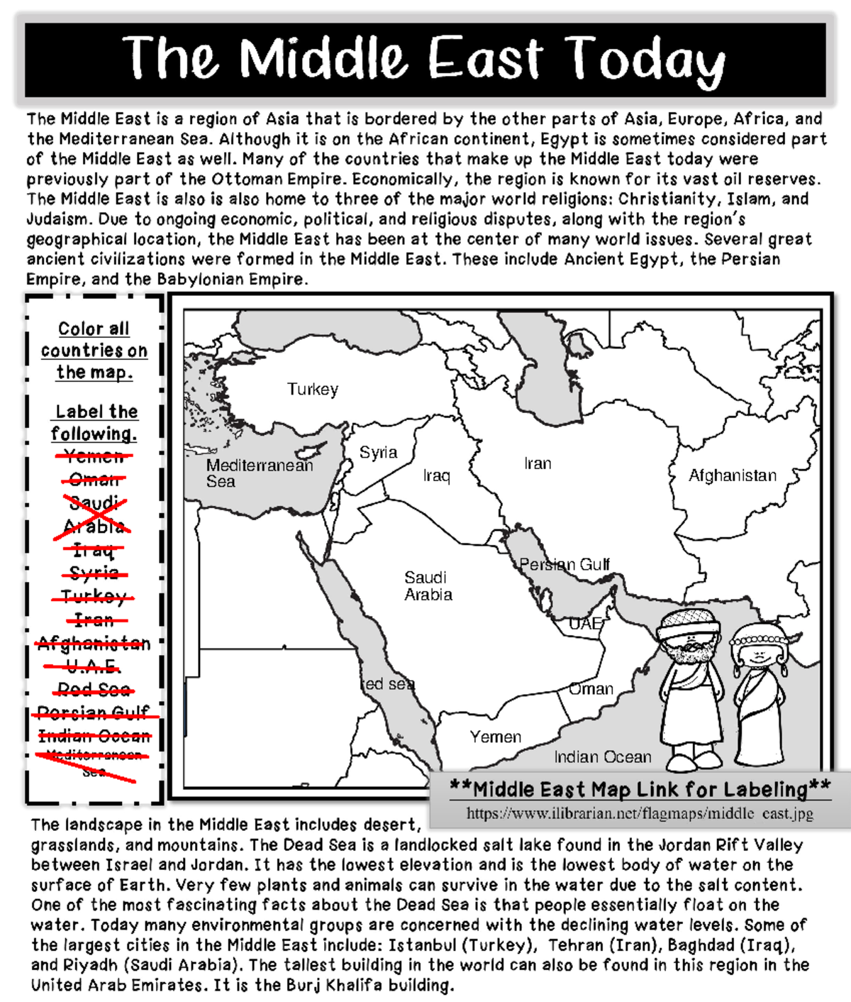 A) Mesopotamia Student Worksheet - Turkey Saudi Arabia Iraq Iran red ...