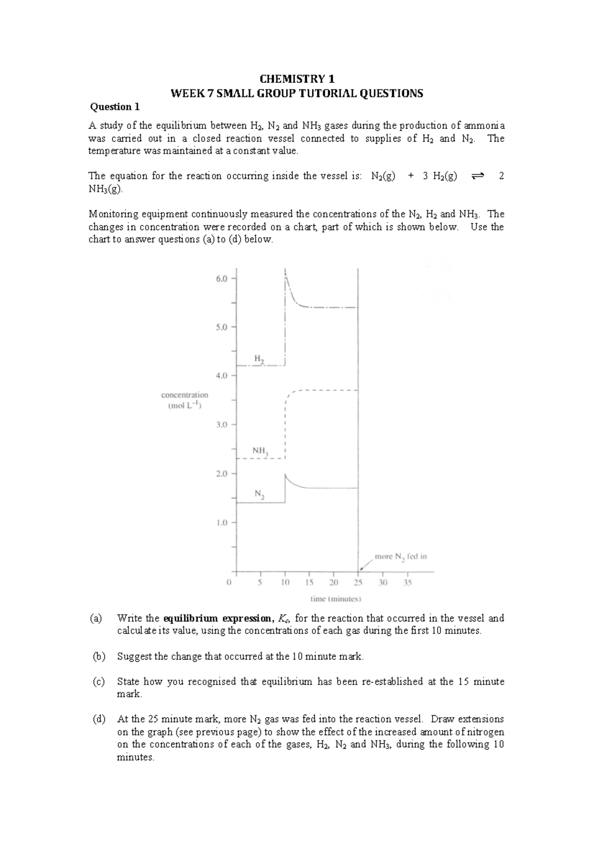 2019 Week 7 small group tutorial Questions - CHEMISTRY 1 WEEK 7 SMALL ...