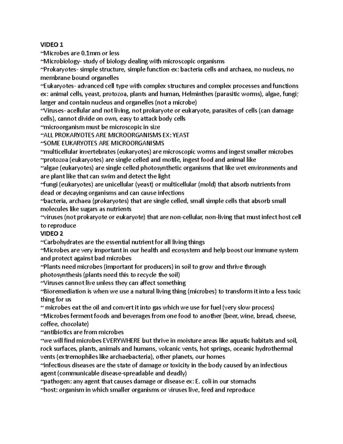 Study tool for micro test 1 - VIDEO 1 ~Microbes are 0 or less ...