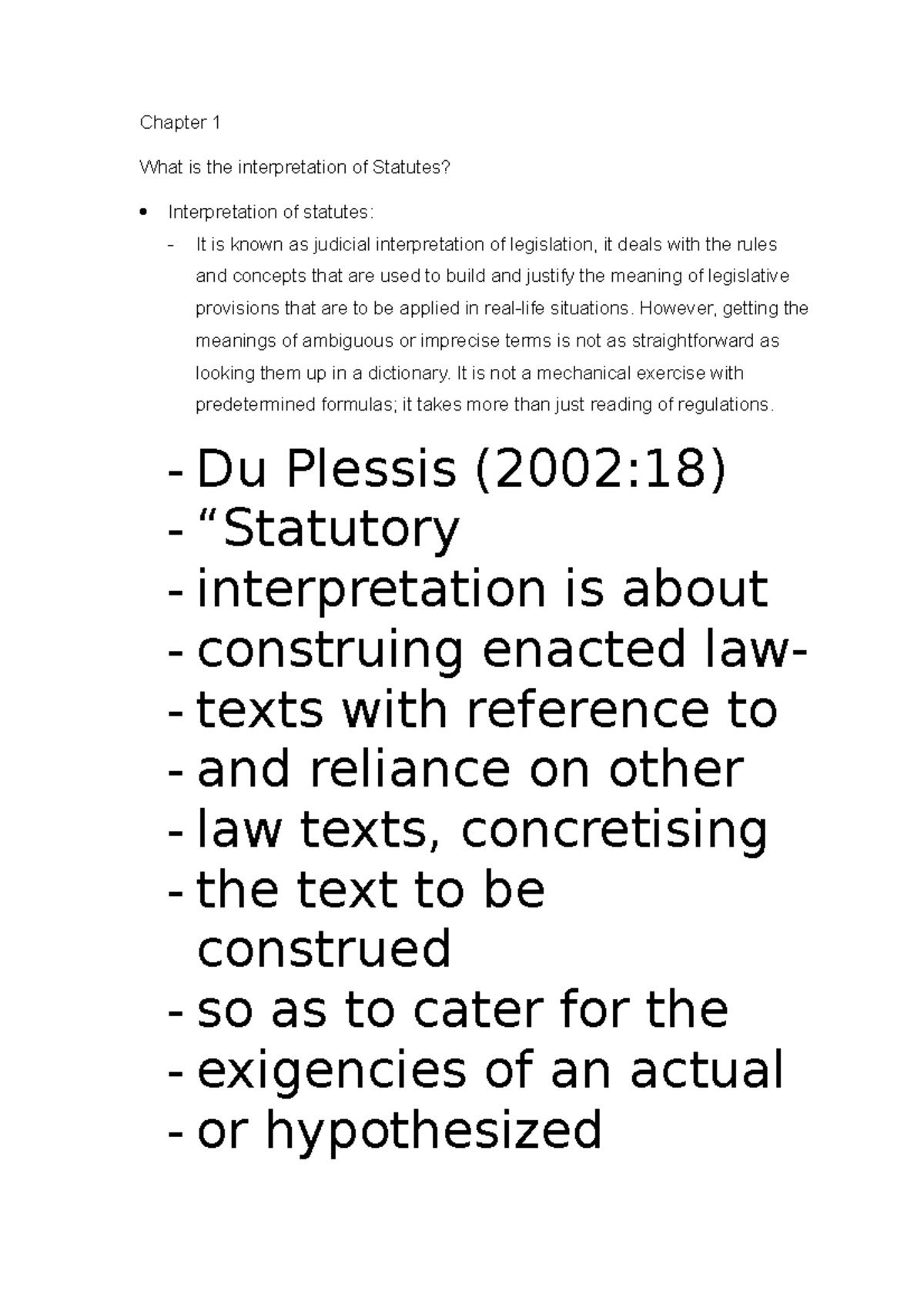 What is statutory interpretation - Chapter 1 What is the interpretation ...