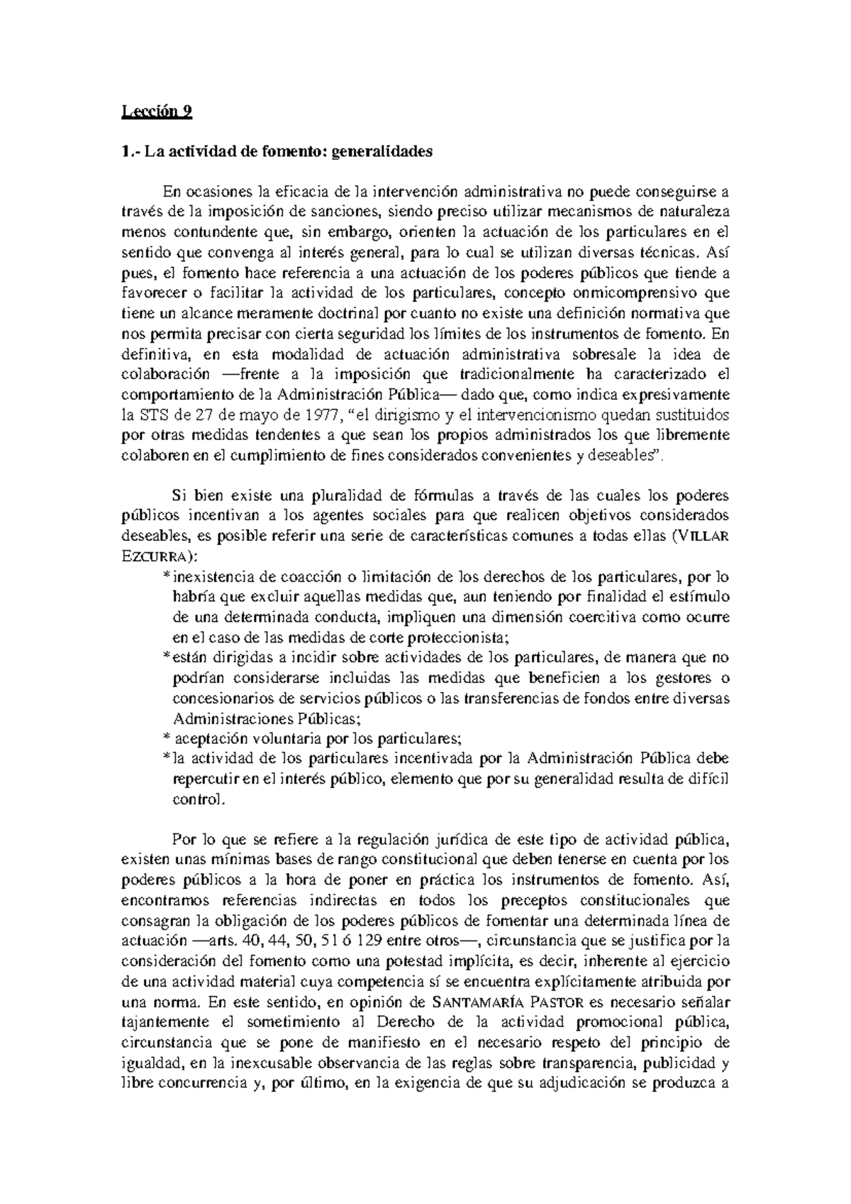 Leccion 9 - Lección 9 1.- La actividad de fomento: generalidades En ...