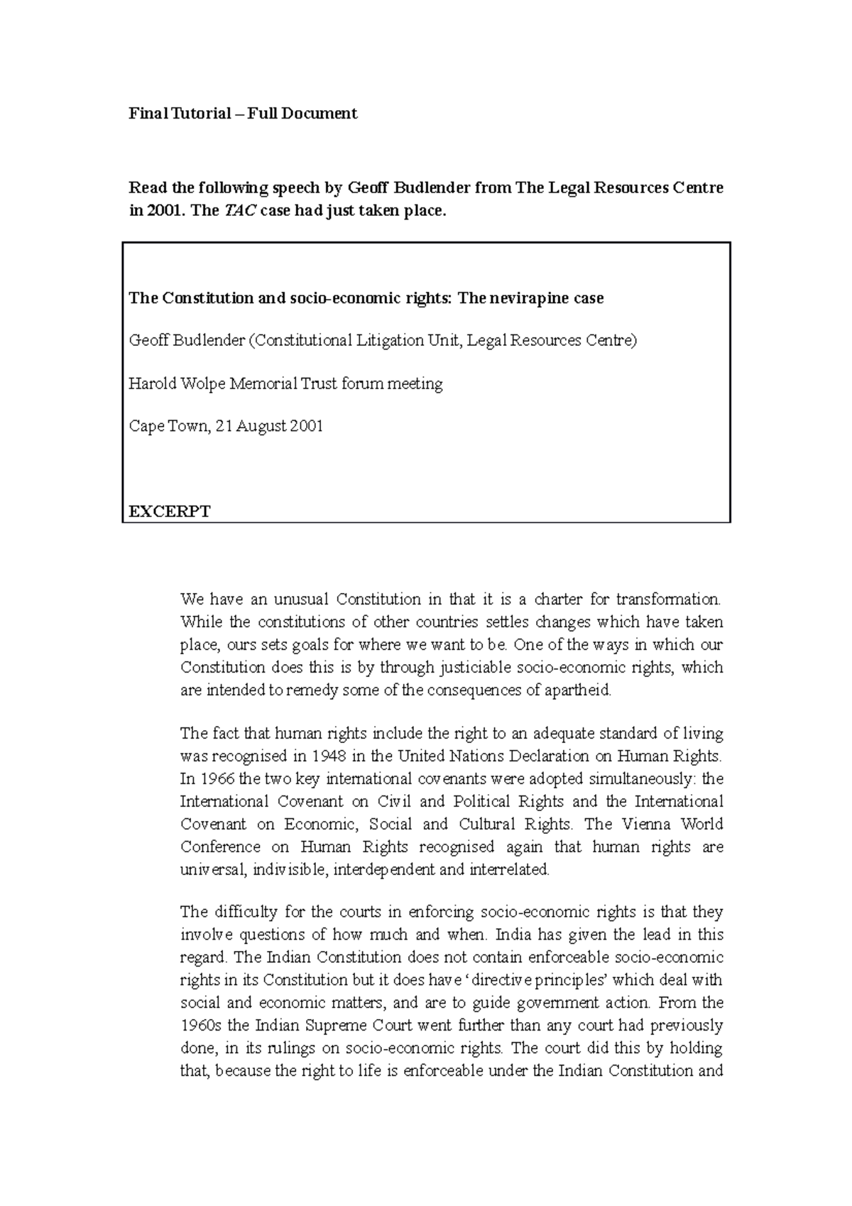 Bill of Rights Final Tutorial - Final Tutorial – Full Document Read the ...