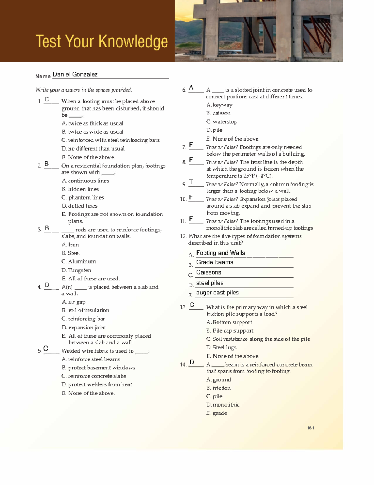 10.3 Test your knowlege - Name __________________ Write your answers in ...
