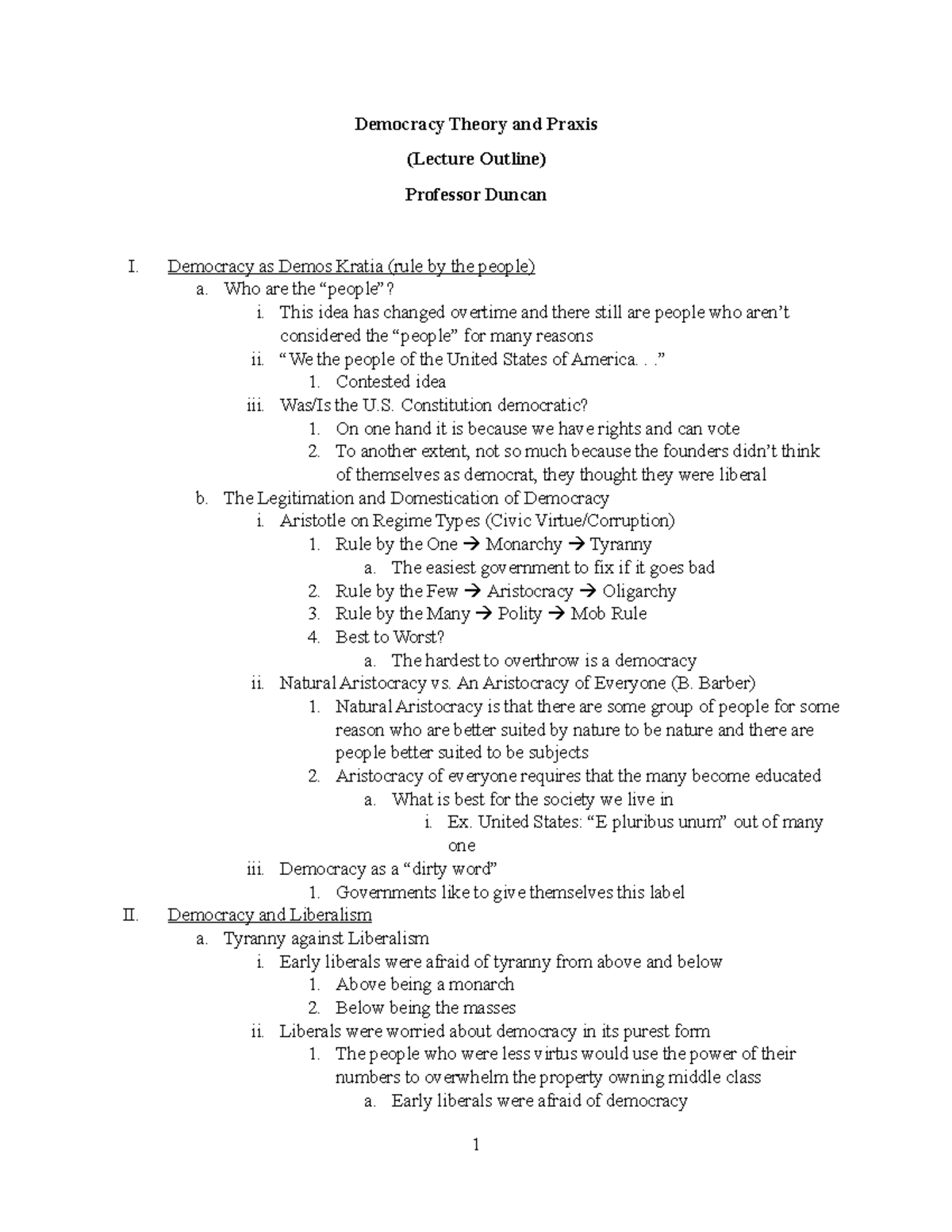 Democracy Theory and Praxis Lecture - Democracy Theory and Praxis ...