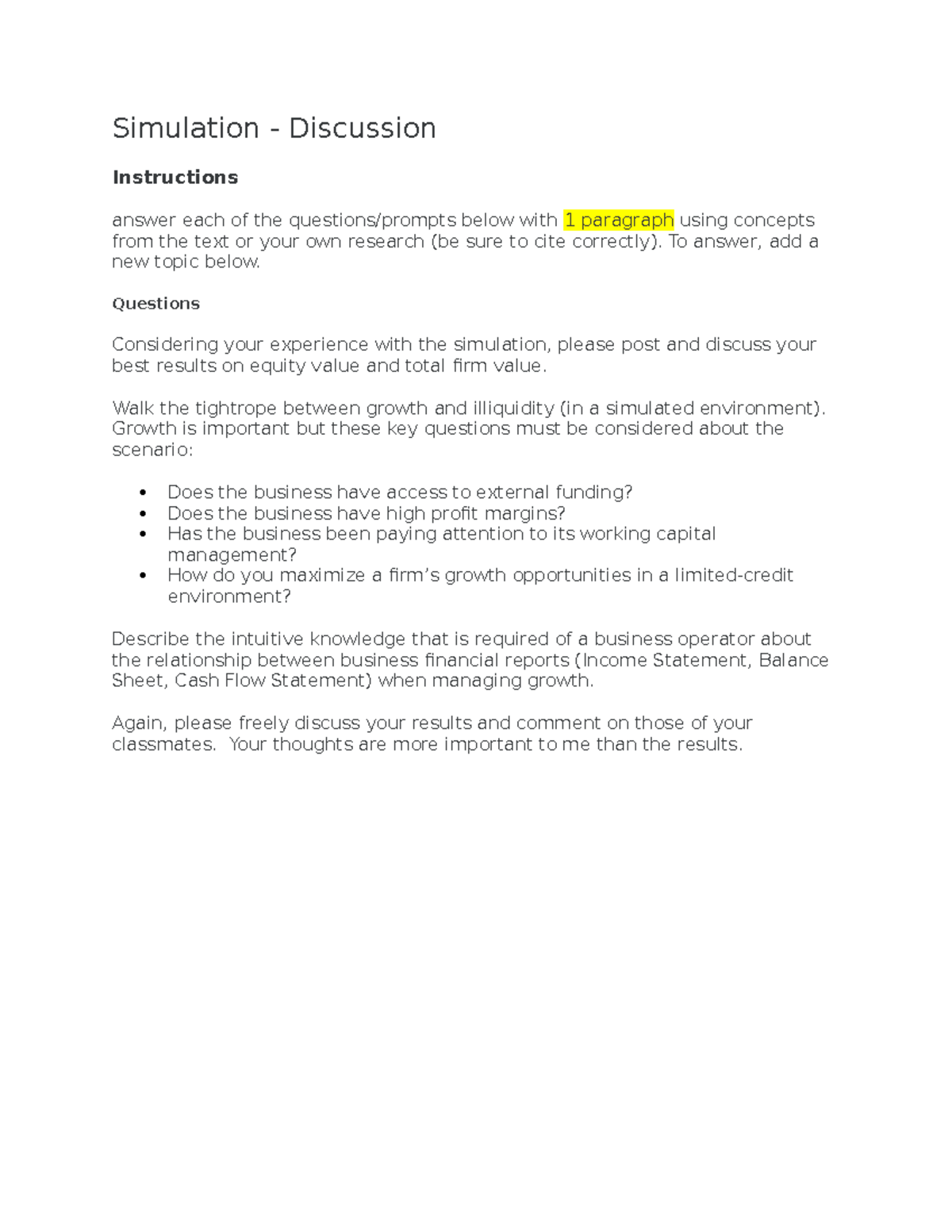 Simulation - Discussion - Simulation - Discussion Instructions answer ...