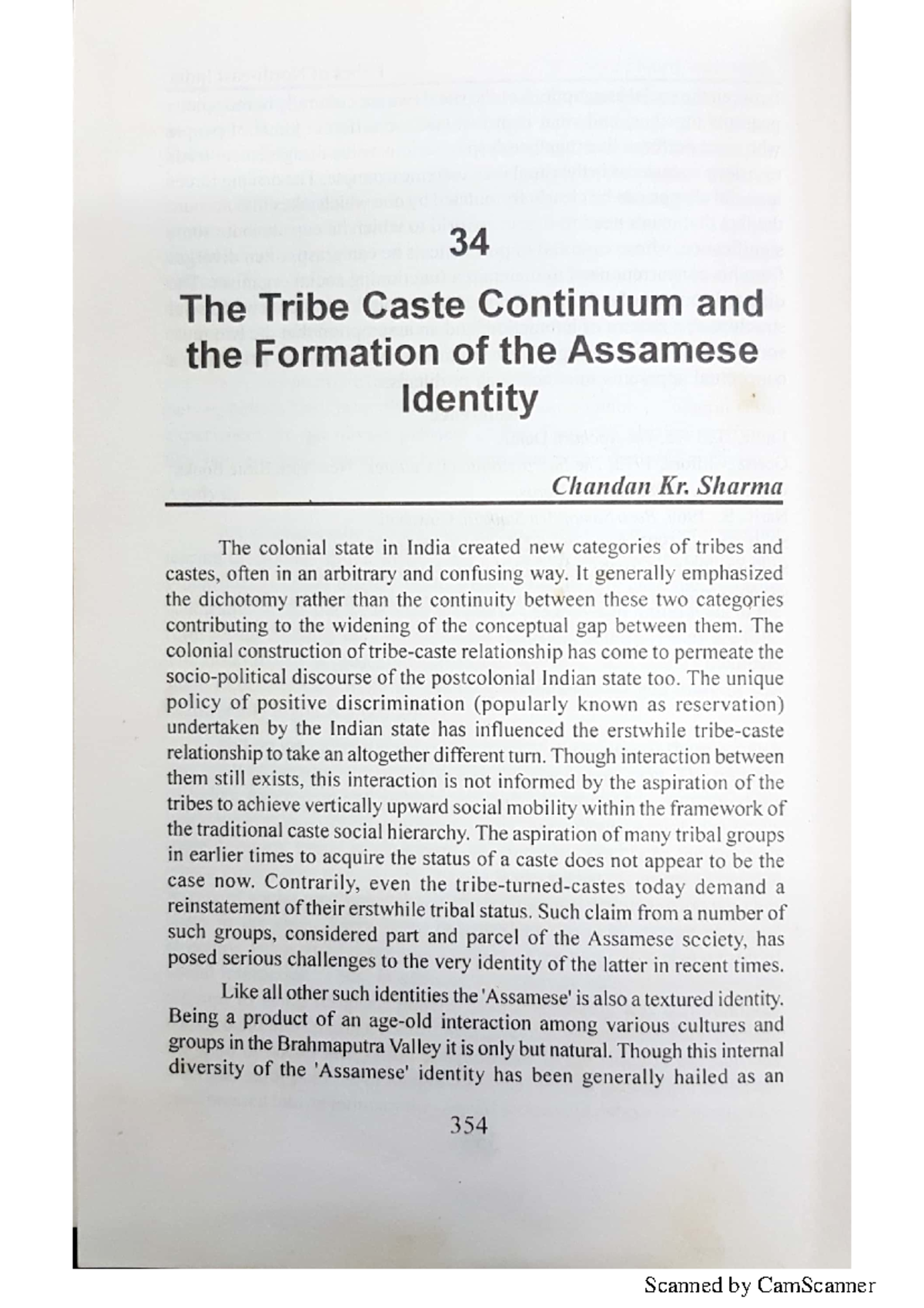 Tribe Caste Continuum and the Formation - Social Stratification - Studocu