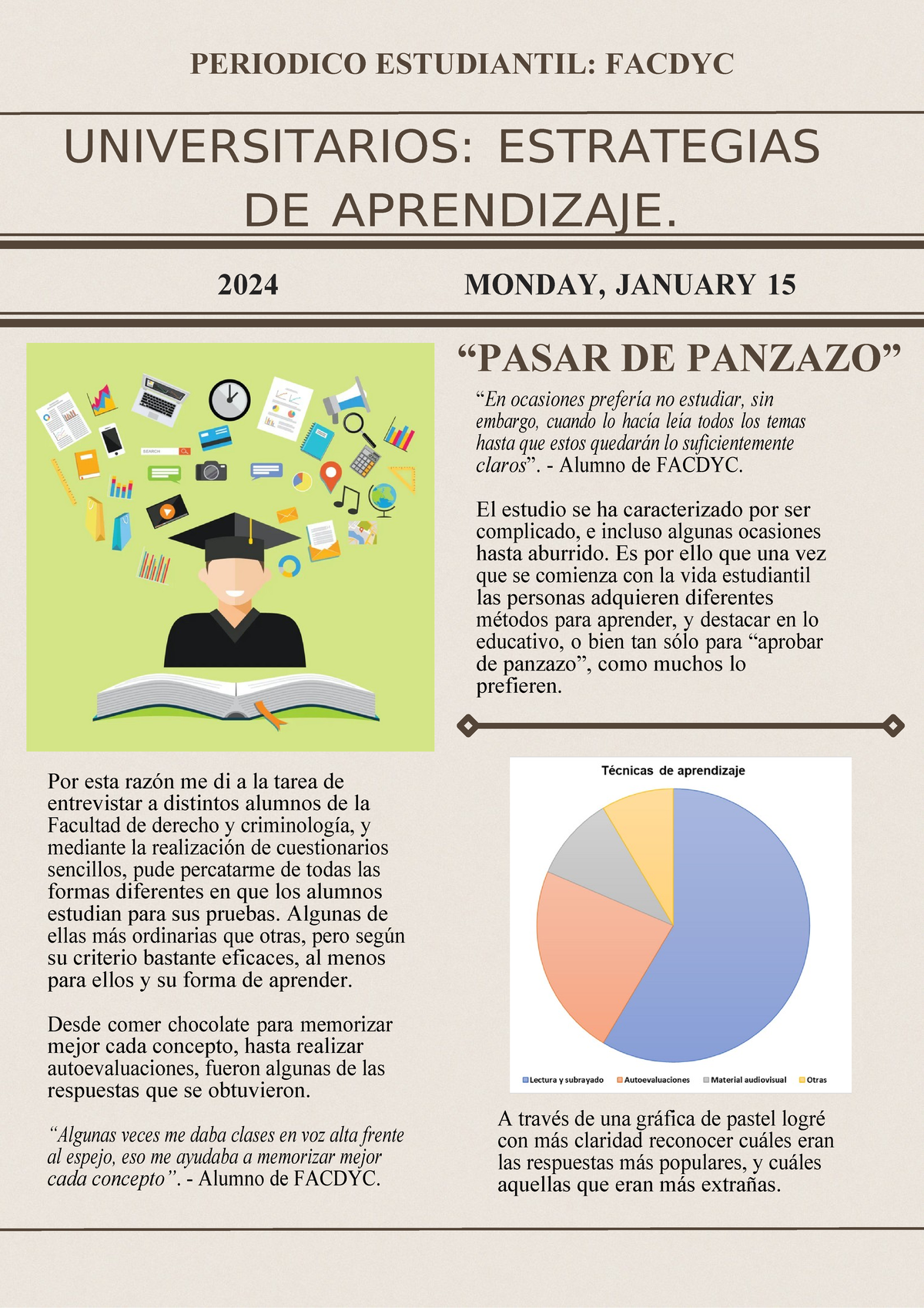 Noticia - PERIODICO ESTUDIANTIL: FACDYC UNIVERSITARIOS: ESTRATEGIAS DE ...