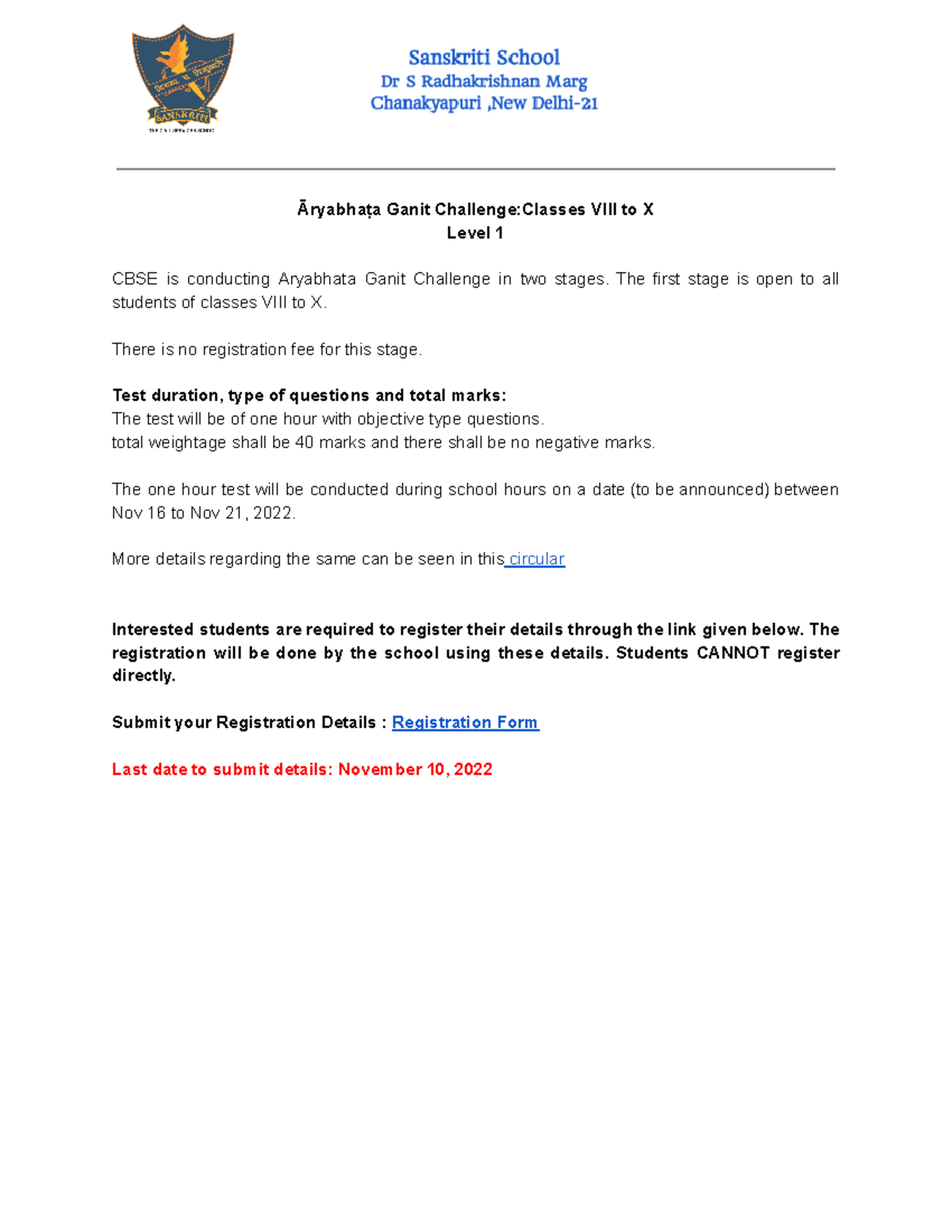 Aryabhatta Ganit Challenge