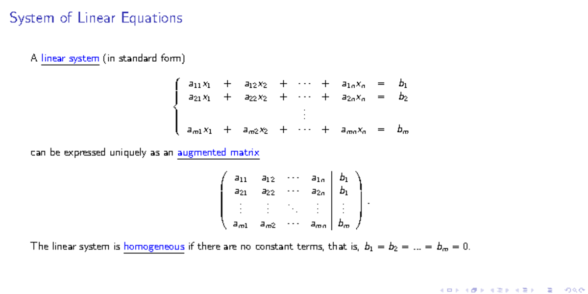 Organized-3 - Summary Linear Algebra for Computing - System of Linear ...