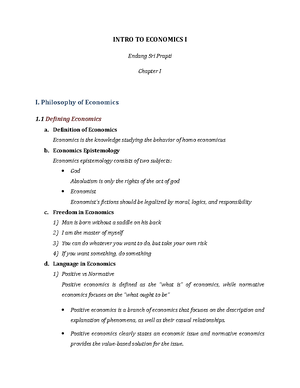Thinking Like an Economist Summary - ¿ Economics trains you to - Think ...