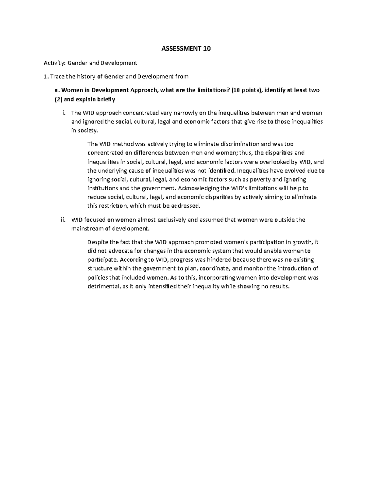 Gender and Development - Women in Development Approach, what are the ...