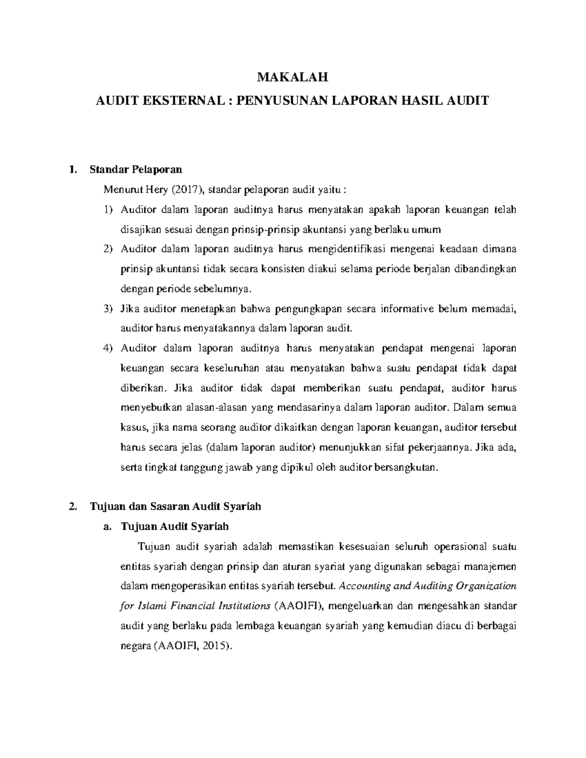 Audit Eksternal - Penyusunan Laporan Hasil Audit - MAKALAH AUDIT EKSTERNAL : PENYUSUNAN LAPORAN ...