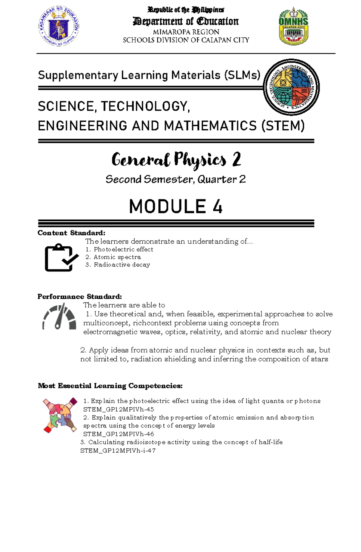 DELA-VEGA SLM- General- Physics-2-Q4- Module 1-W7-8-1 - Republic of the ...