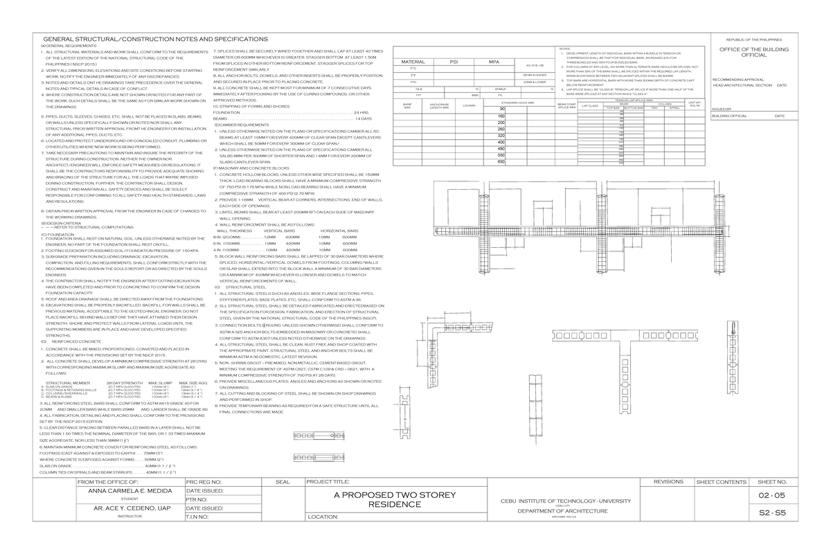 Structural- Notesacm 1 - REPUBLIC OF THE PHILIPPINES OFFICE OF THE ...