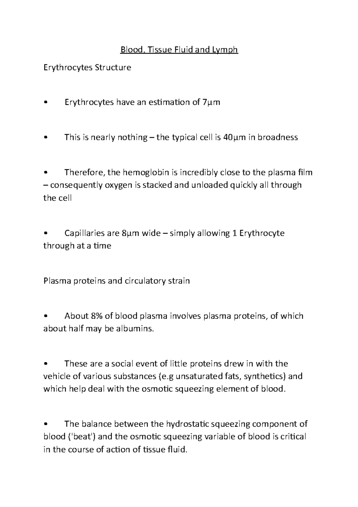 Blood, Tissue Fluid and Lymph 1 - Blood, Tissue Fluid and Lymph ...