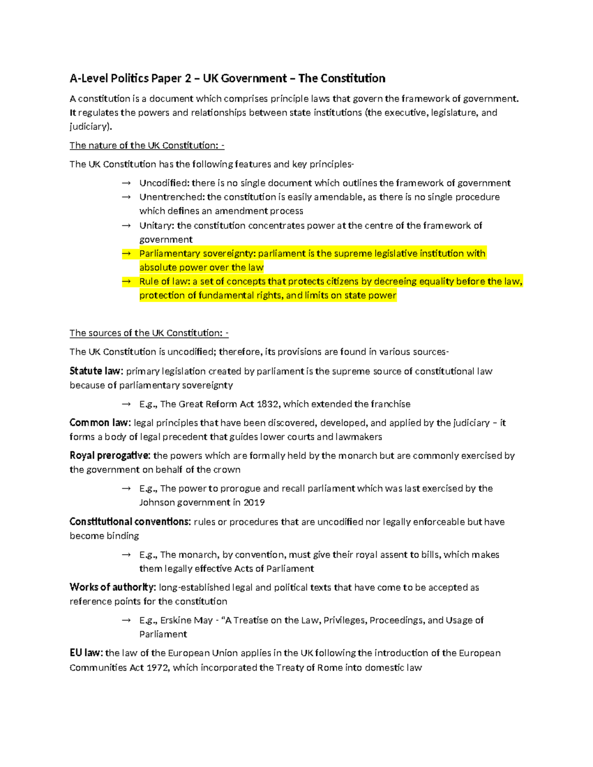 Document 4 - n/a - A-Level Politics Paper 2 – UK Government – The ...