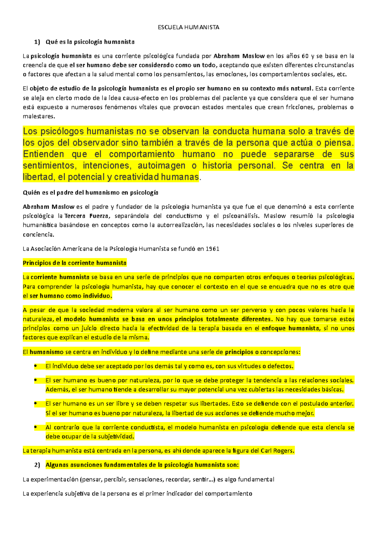 Escuela Humanista - uyfofugui - ESCUELA HUMANISTA Qué es la psicología ...