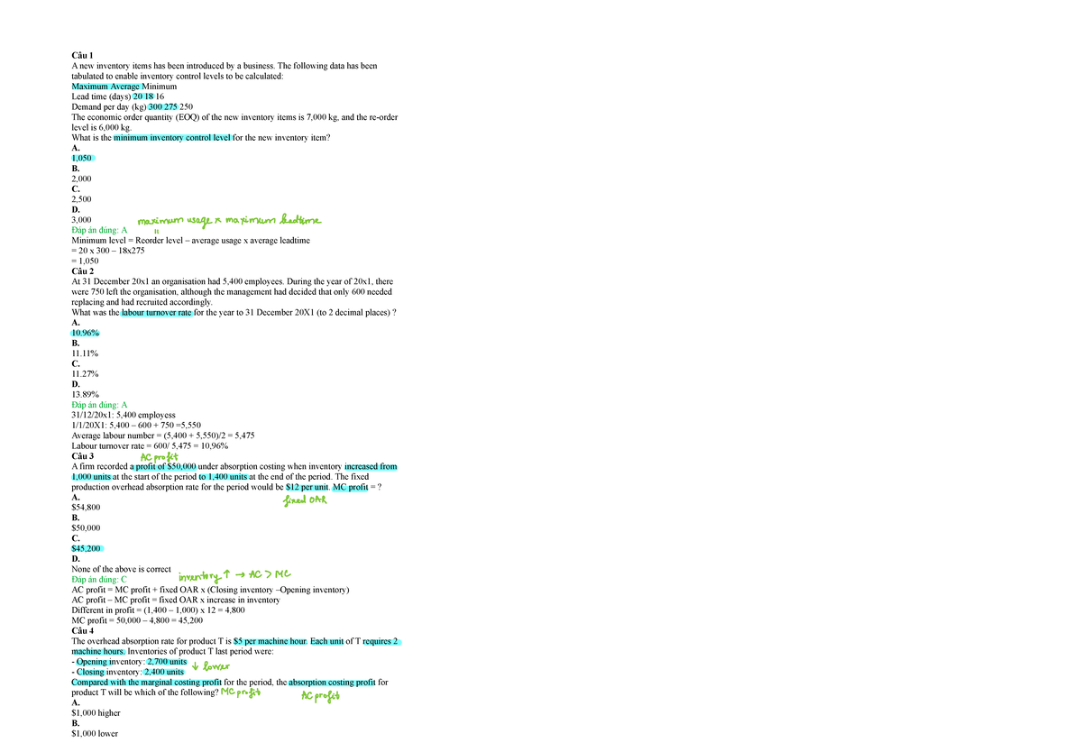 F2-test - e123123 - ####### Câu 1 ####### A new inventory items has ...