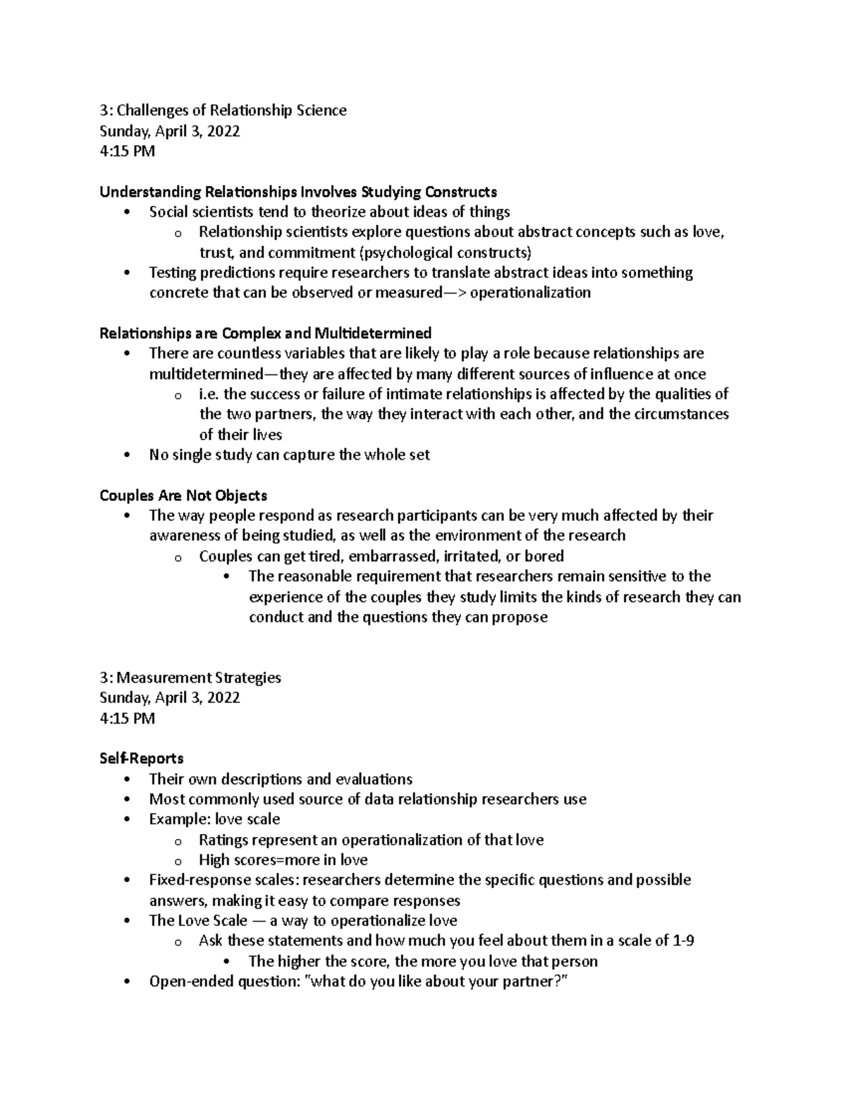Lecture 3 notes - 3: Challenges of Relationship Science Sunday, April 3 ...
