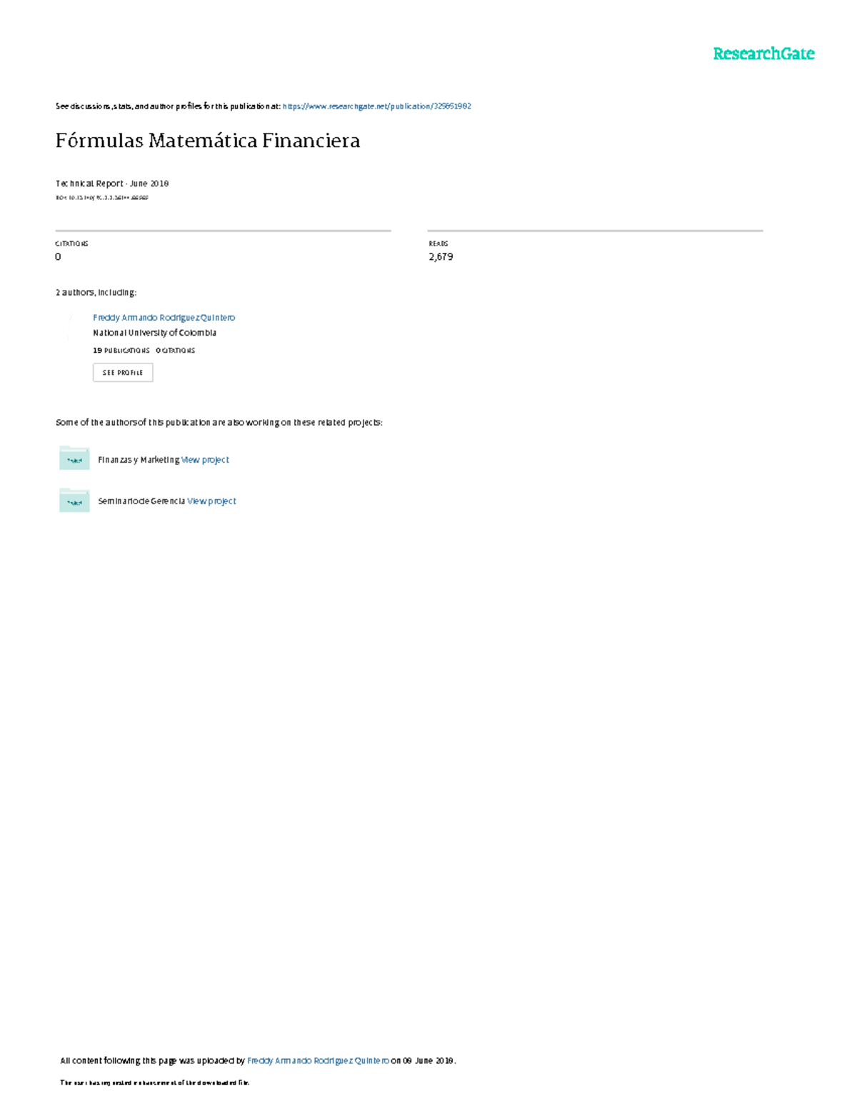 Formulas Matemtica Financiera-Freddy A - See discussions, stats, and ...