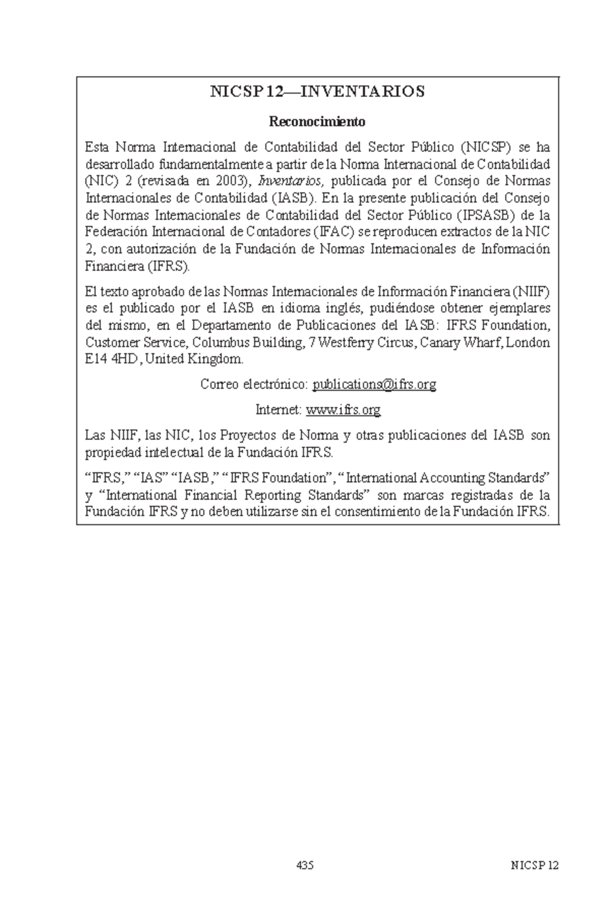 Nicsp 12 2020 - Nic - NICSP 12—INVENTARIOS Reconocimiento Esta Norma ...