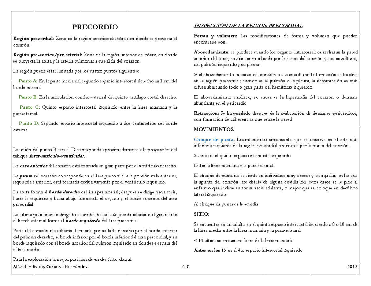 Precordio - Apuntes - Warning: TT: undefined function: 32 PRECORDIO ...