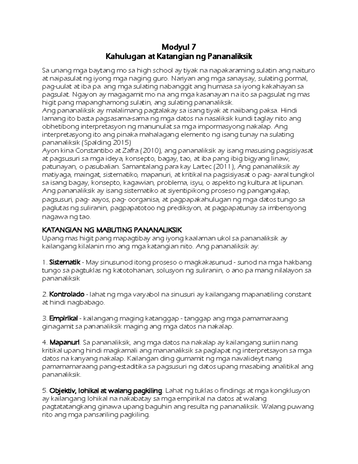 Modyul-7-18 BANANA - Modyul 7 Kahulugan at Katangian ng Pananaliksik Sa ...