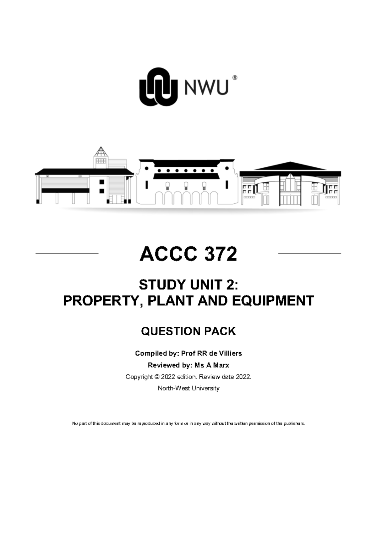 SU2 - Property, plant and equipment - Question pack 2022 - ACCC 372 ...