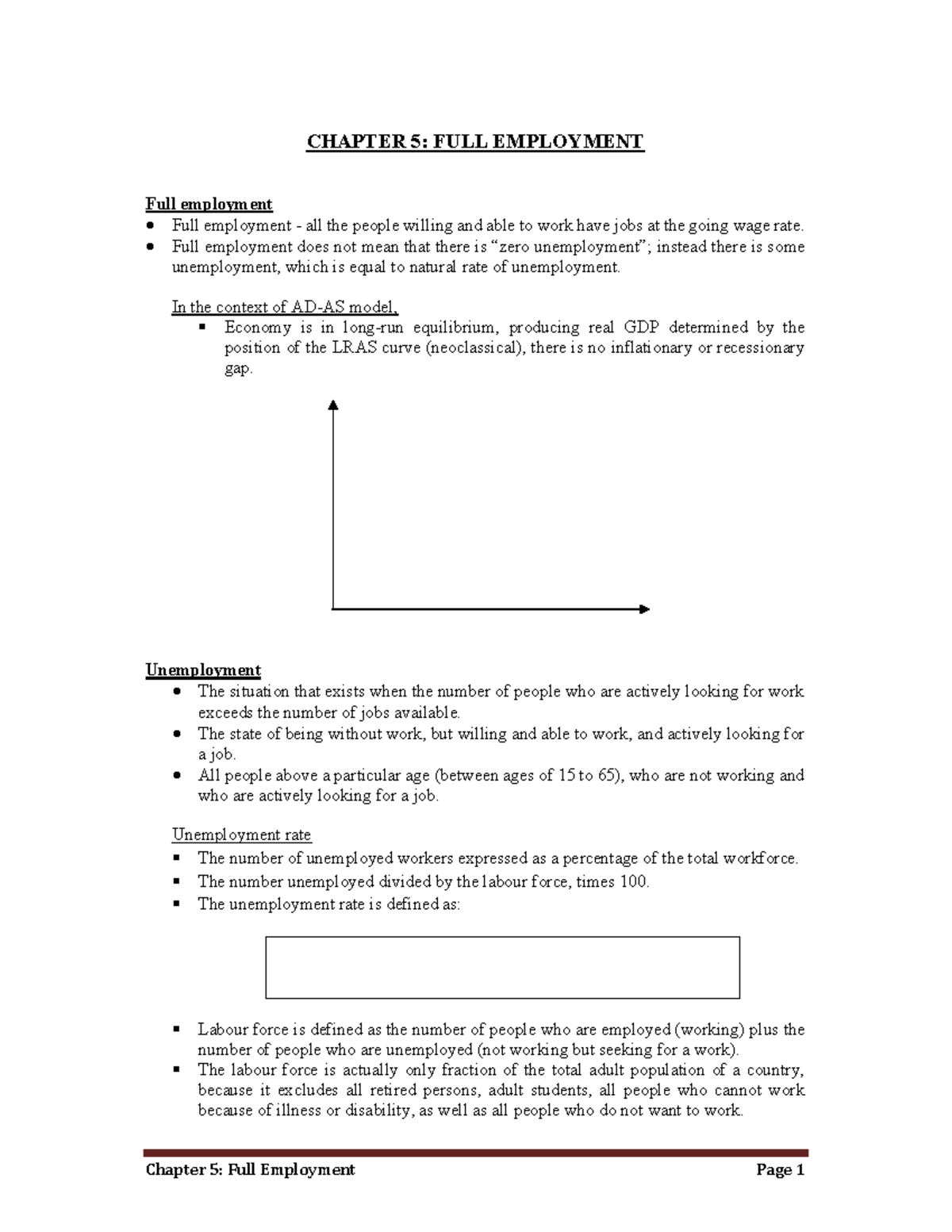 Chapter 5 Full Employment - CHAPTER 5: FULL EMPLOYMENT Full employment ...