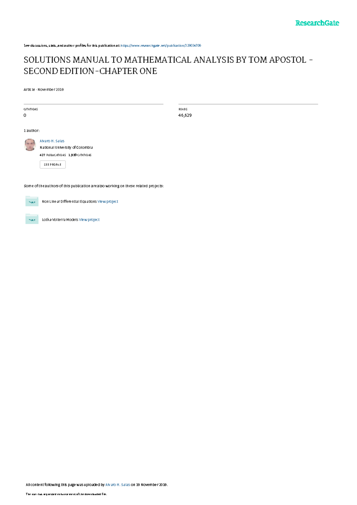 RG Apostol chap1 The Real And Complex Number Systems-solutionsmanual - See discussions, stats ...