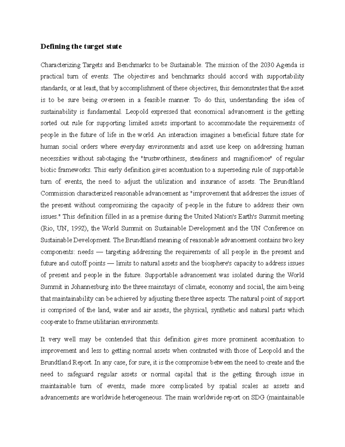 Defining the target state - Defining the target state Characterizing ...