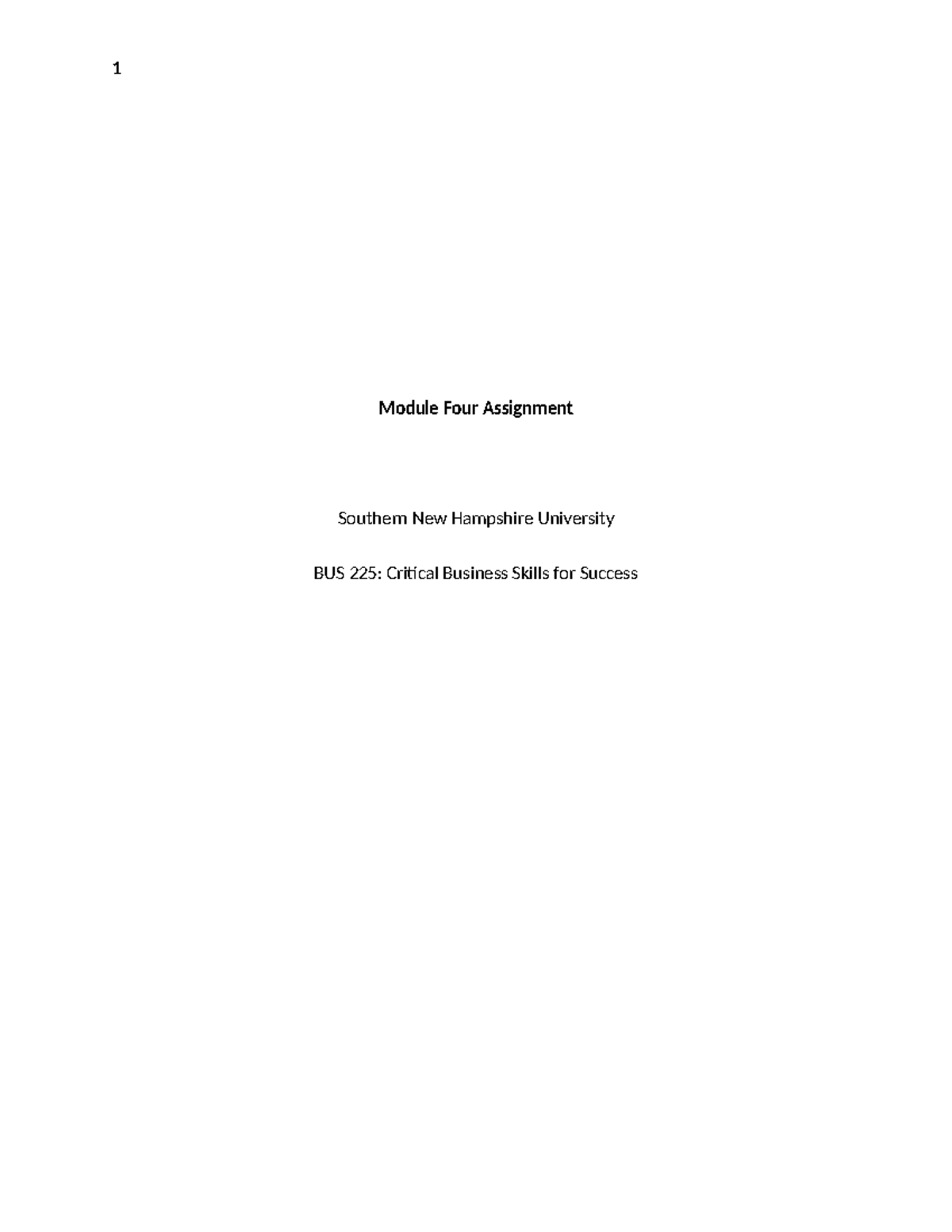 BUS225 Module Four Assignment - copy - Module Four Assignment Southern ...