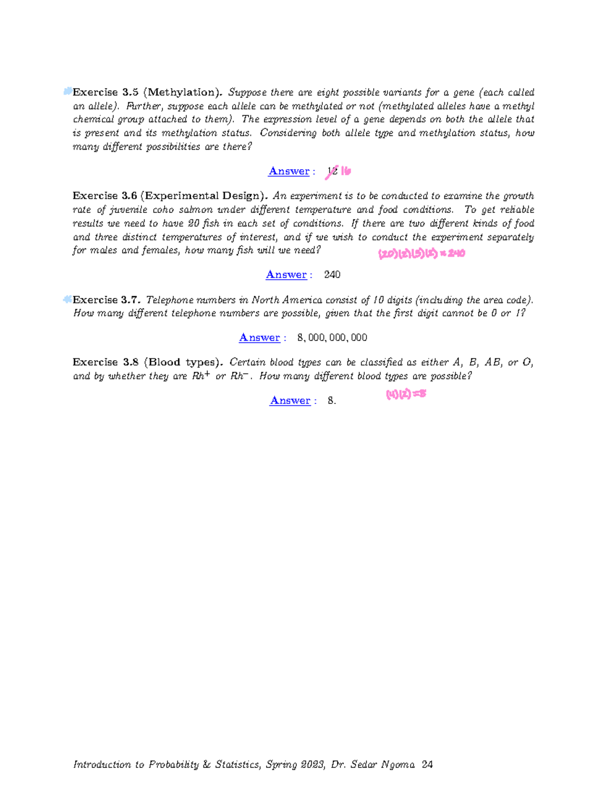 Lecture Note 2 - Probability - Exercise 3 (Methylation). Suppose there ...