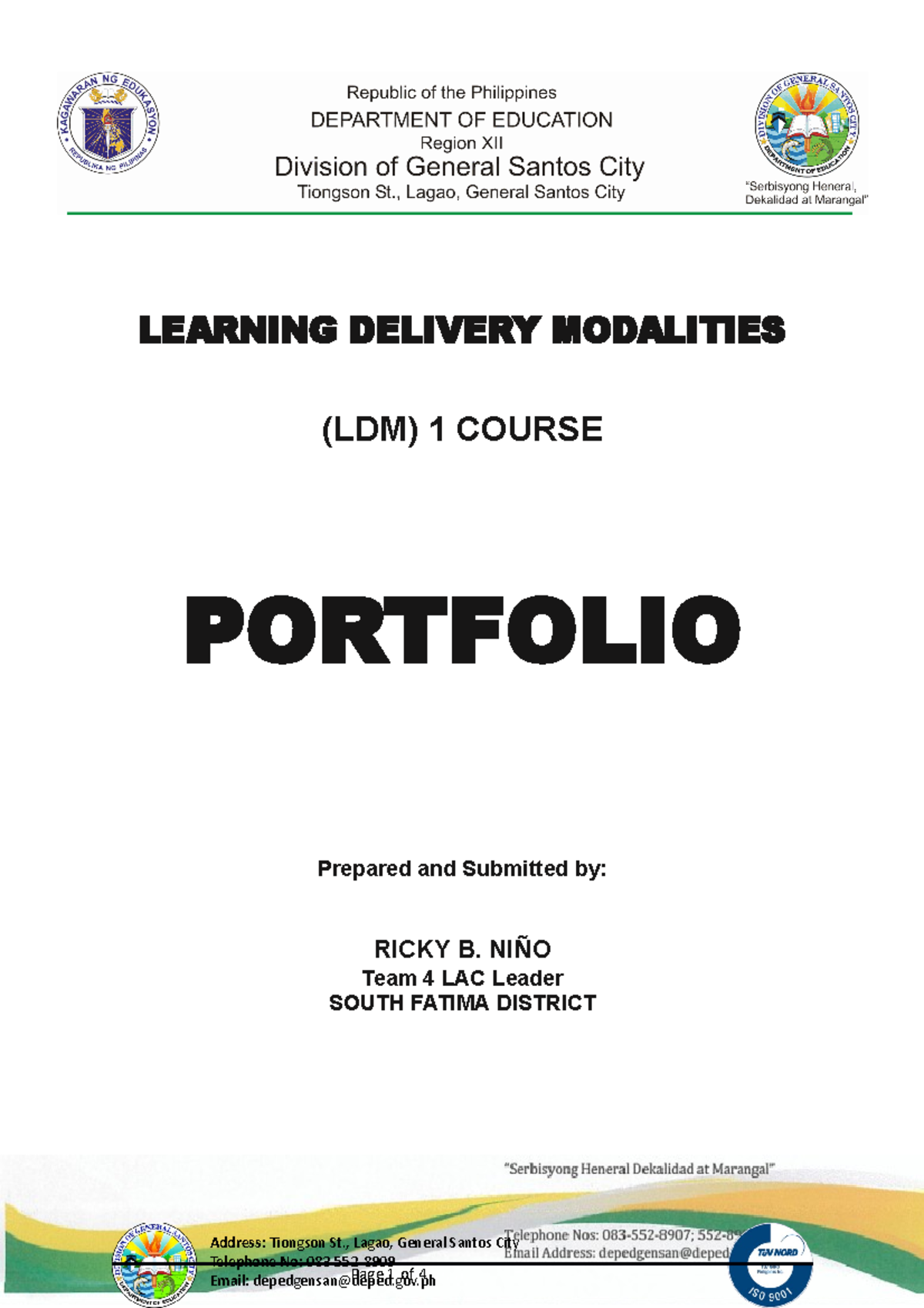 Learning Delivery Modalities LDM 1 Portfolio - LEARNING DELIVERY ...