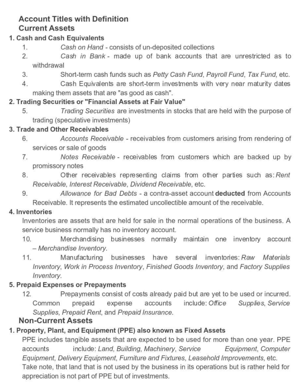 Account-titles - This contains all the account titles you need for ...