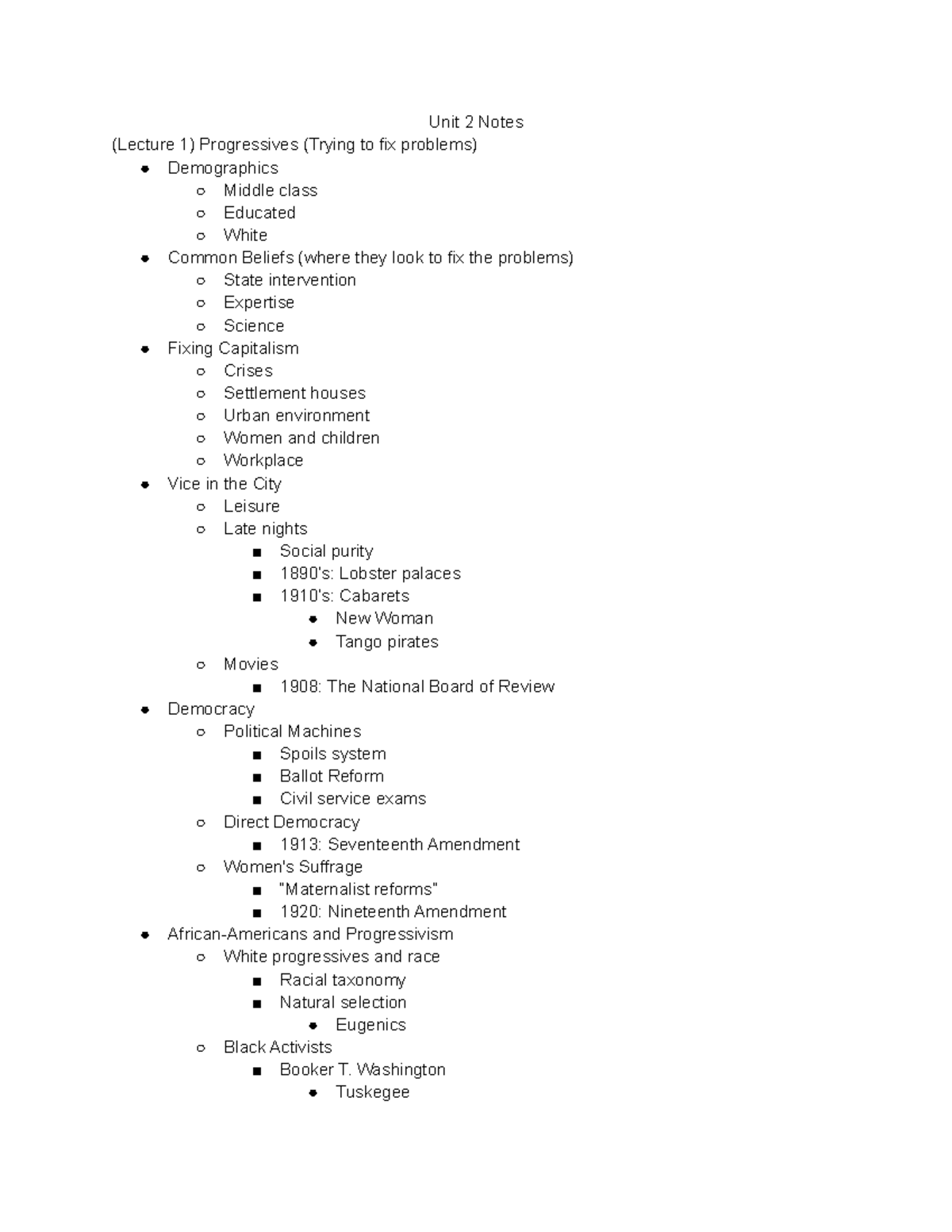 Notes Unit 2 - Unit 2 Notes (Lecture 1) Progressives (Trying to fix ...