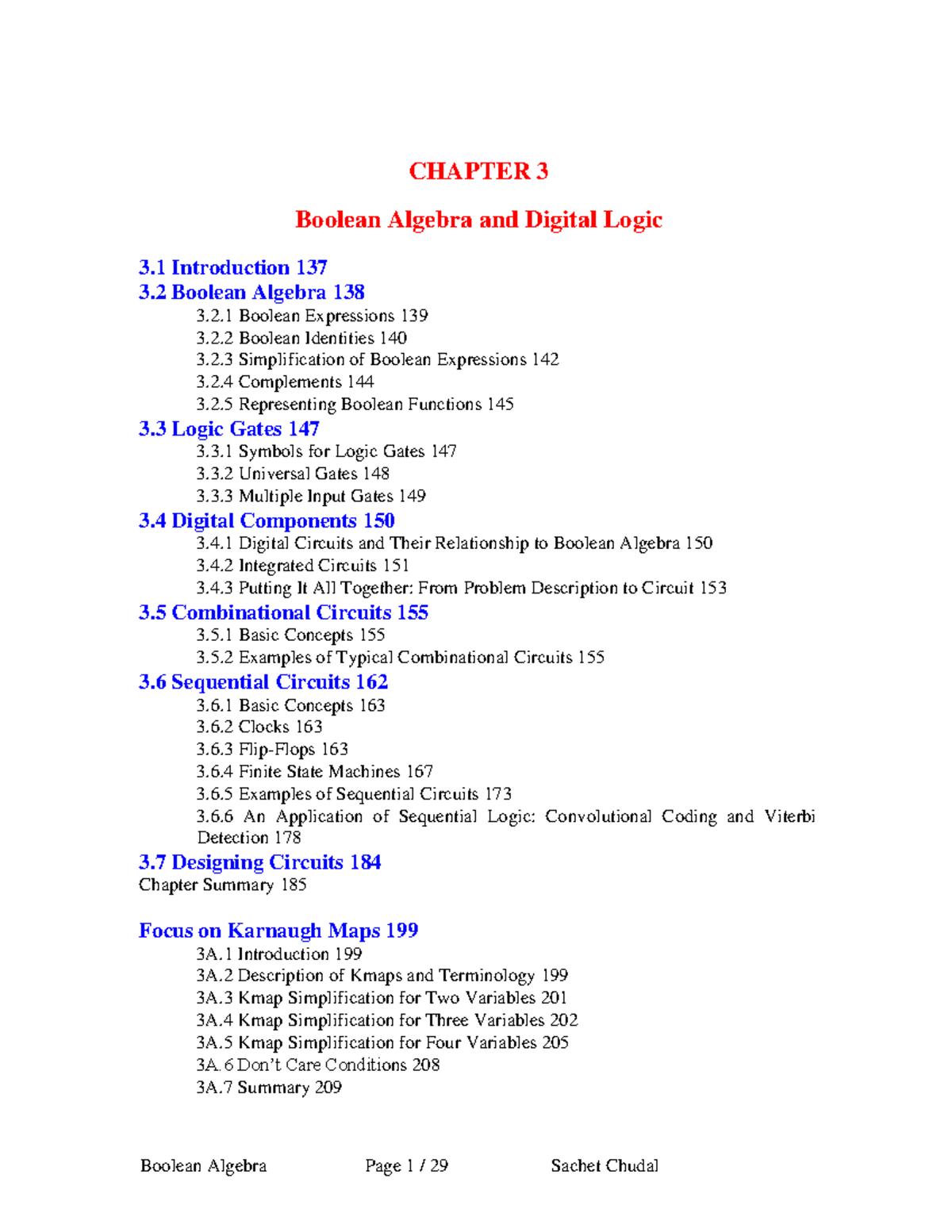 Sachet Boolean Algebra - Boolean Algebra and Digital Logic - **CHAPTER ...