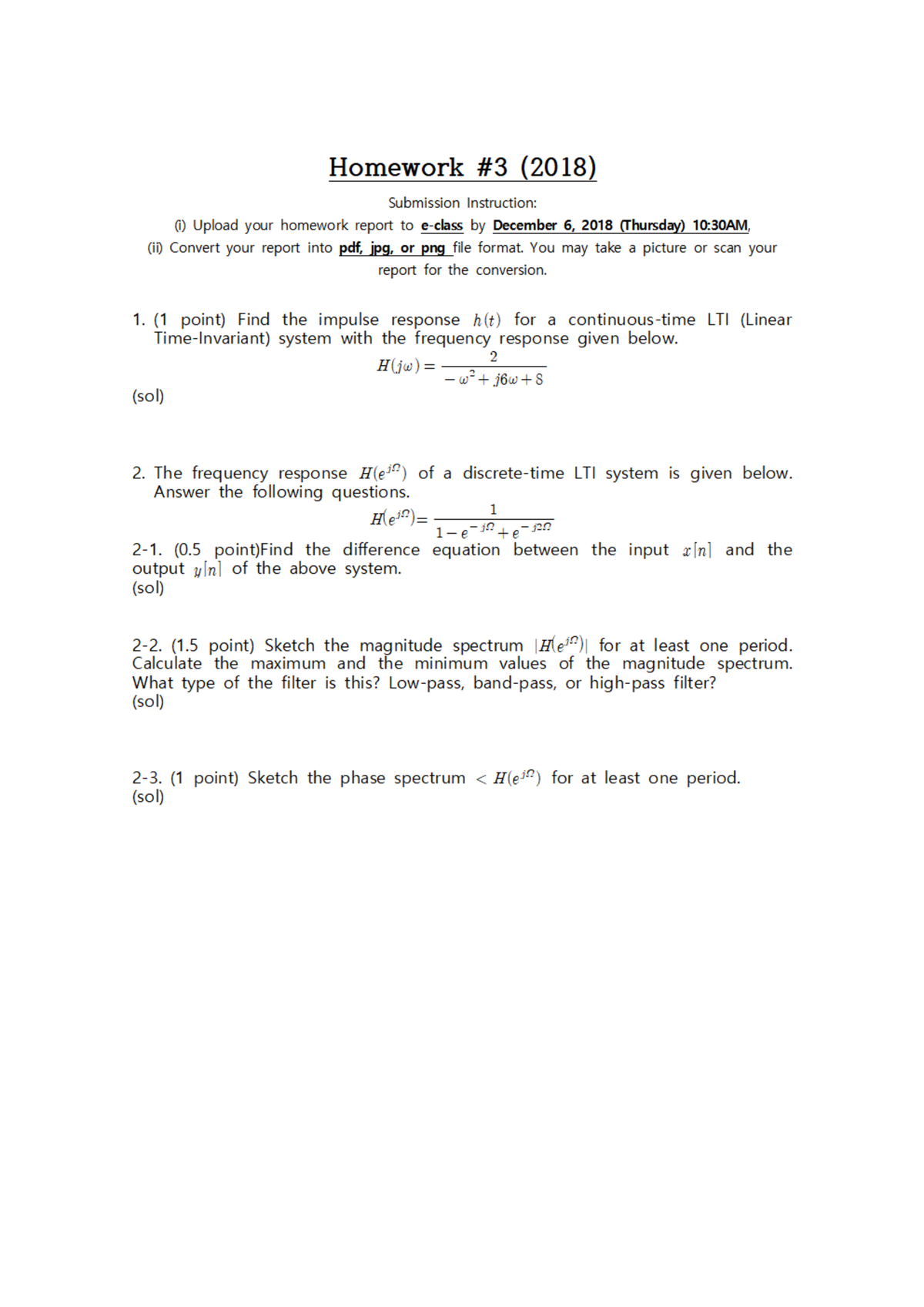 HW-20 1 8-300 1 - Homework - Homework (2018) Submission Instruction: G ...