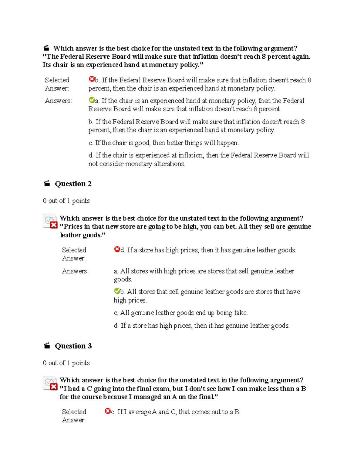 Arguments - Practice questions and solutions - Which answer is the best ...