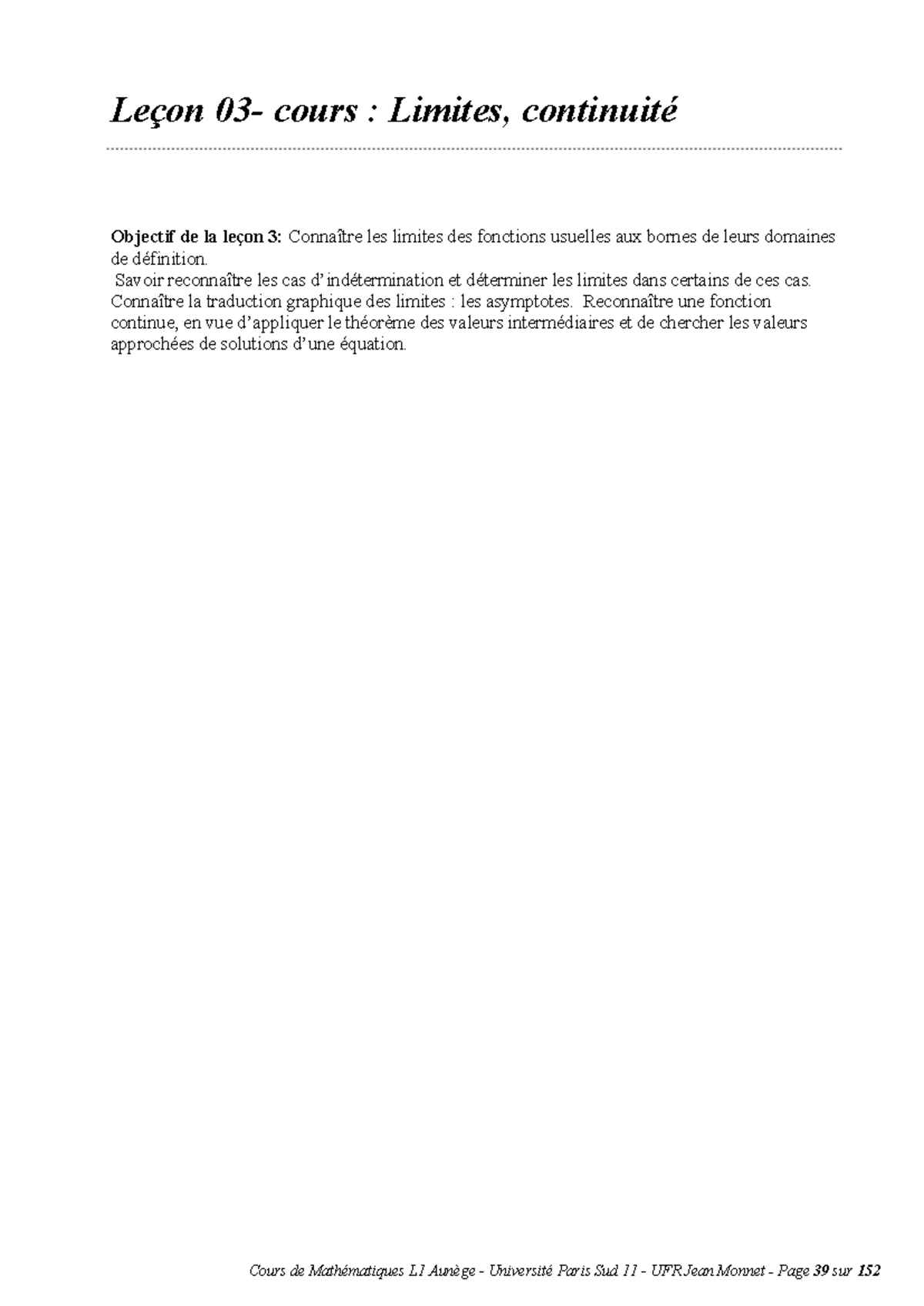 Lecon 3 version imprimable - Cours de Mathématiques L1 Aunège - Université Paris Sud 11 - UFR ...