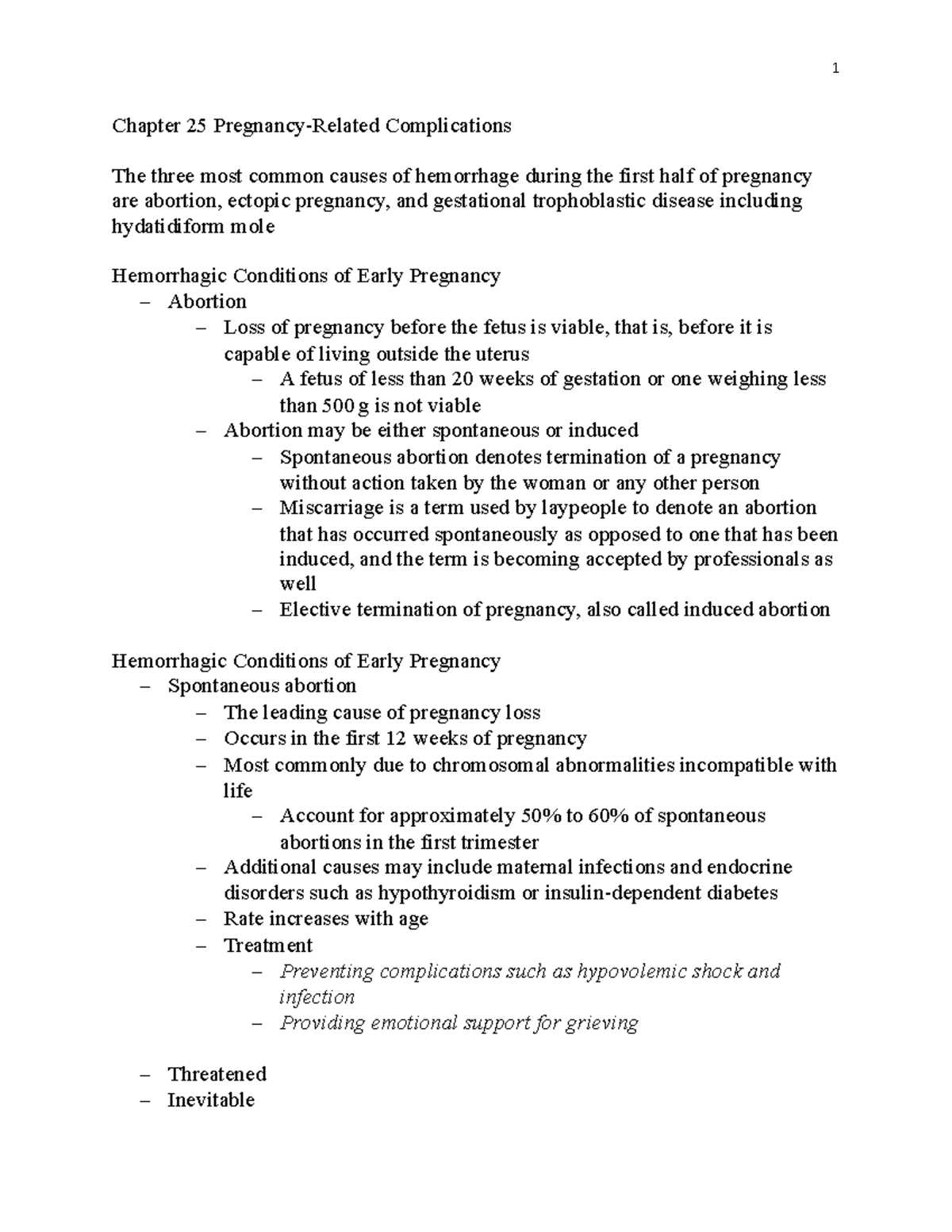 Chapter 25 Pregnancy Related Complications - Perineal pad count - Note ...