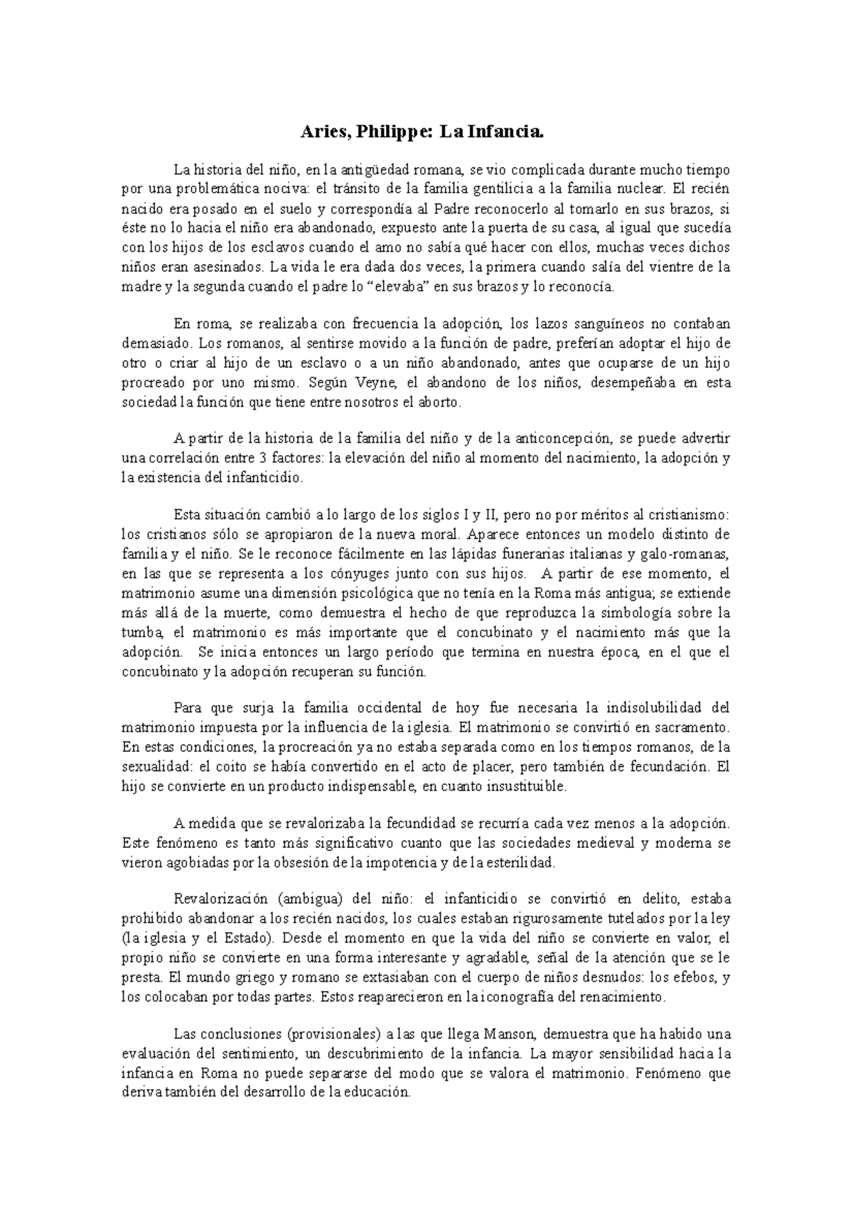 Aries phillip. La Infancia - Aries, Philippe: La Infancia. La historia ...