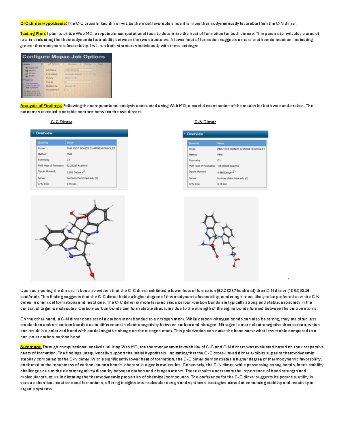 Unit 2 Structure-1 - Summary Elementary Organic Chem II - C-C dimer ...